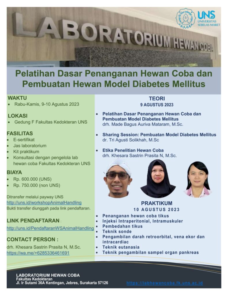 Pengumuman : Pelatihan Dasar Penanganan Hewan Coba dan Pembuatan Hewan ...